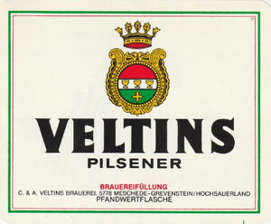 Drink Label: Veltins Pilsener (Brauerei C. & A. Veltins GmbH & Co. KG ...