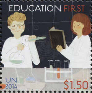 Stamp: Education First (UNO New York(Global Education First Initiative ...