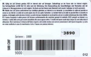 Gift Card: Lidl (Lidl, Switzerland(Lidl) Col:CH-Lidl-05-500