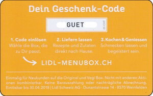 Gift Card: Geschenkkarte (Lidl Menubox, Switzerland(Lidl Menubox) Col ...