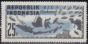 Stamp: Ships Breaking the Blockade (Indonesia(Vienna Printings ...