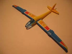 Meal Toy: Glider plane yellow body/blue wings (Kinder Surprise, Europe ...