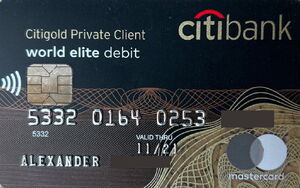 Bank Card: Citigold Private Client World Elite Debit (Citibank ...