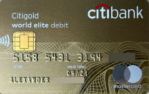 Bank Card: Citigold World Elite Debit (Citibank, RussiaCol:RU-MC-2426.03