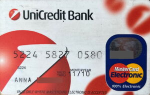 Bank Card: UniCredit bank White (UniCredit Bank, RussiaCol:RU-MC-2787