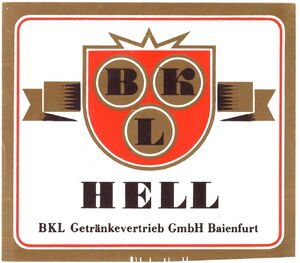 Drink Label: BKL Hell (Löwenbräu Baienfurt, Germany, Federal ...