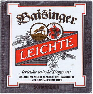 Drink Label: Baisinger Leichte (Löwenbrauerei P. Teufel, Baisingen ...