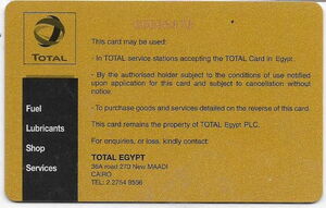 Functional Card: Total Plus - Egypt (Filling Stations, Egypt(Total) Col ...