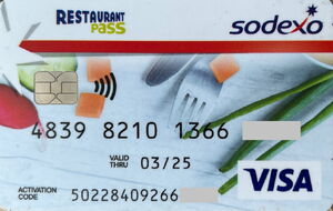Bank Card: Sodexo. Restaurant Pass (Payment Center, RussiaCol:RU-VI-1793.06