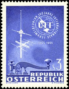 Stamp: Centenary of the International Telecommunication Union (Austria ...
