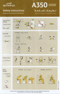 Safety Card: A350-1000 (Etihad Airways, United Arab EmiratesCol:ETD-AE-0020