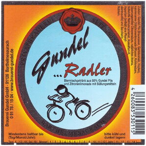 Drink Label: Gundel Radler (Brauerei Gundel, Barthelmesaurach, Germany ...