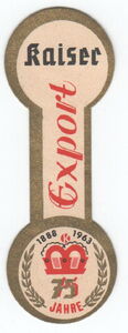 Drink Label: Kaiser Export (Kaiser Brauerei, Hannover, Germany, Federal ...