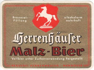 Drink Label: Herrenhäuser Malz Bier (Privatbrauerei Herrenhausen GmbH ...
