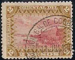 Stamp: Montevideo Fortress (Uruguay(Definitives 1897) Mi:UY 126,Sn:UY ...