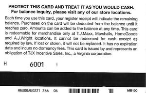 Gift Card: 4 Logos $100 (T.J.Maxx - Marshalls - HG - A.J.Wright, United ...