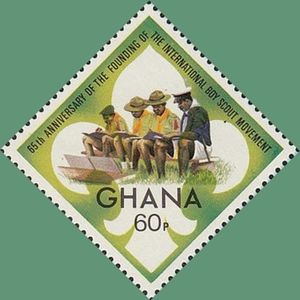 Stamp: Scouts Studying (Ghana(Boy Scouts) Mi:GH 485,Sn:GH 465b