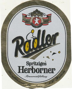 Drink Label: Herborner Radler (Herborner Bärenbräu, Germany, Federal ...
