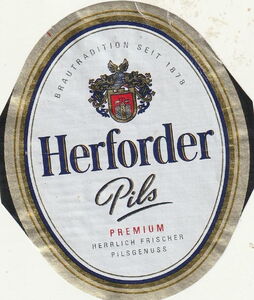 Drink Label: Herforder Pils (Herforder Brauerei GmbH & Co. KG, Germany ...