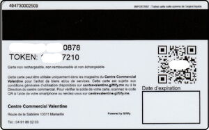 Carte cadeau: Valentine (Centres Commerciaux, France(Valentine) Col:FR ...