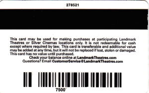 Gift Card: Landmark Theatres (Landmark Theatres, United States of ...