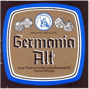 Drink Label: Germania Alt (Spezialitätenbrauerei Sieg, Germany, Federal ...