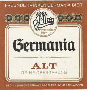 Drink Label: Germania Alt (Spezialitätenbrauerei Sieg, Germany, Federal ...