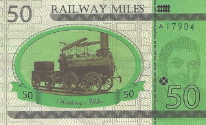 Banknote: 50 Railway Miles (Railways, Locomotives, Train Barons ...