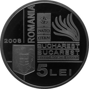 Coin: 5 Lei (NATO Summit in Bucharest) (Romania(1989~Today - Republic ...