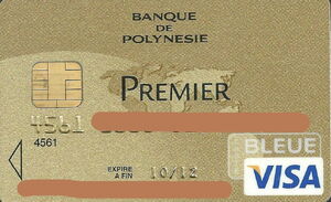 Bank Card: Premier Bleue Visa (Banque de Polynesie, French PolynesiaCol ...