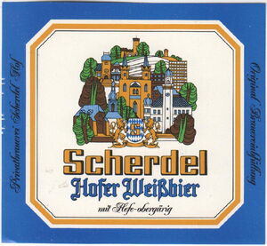 Drink Label: Scherdel Hofer Weissbier (Scherdel Bier GmbH & Co. KG ...