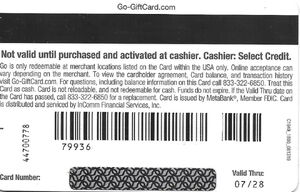 Gift Card: Go Eat (Go Giftcard, United States of America(Go Giftcard ...