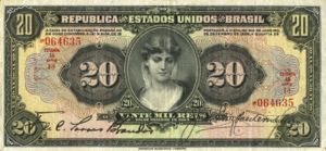 Banknote: 20 Mil Reis (Brazil(1926 Issue Estampa 1A) Wor:P-104a.5,Ww ...