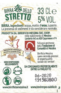 Drink Label: Stretto (Birrificio Messina, ItalyCol:IT-BEER-000379
