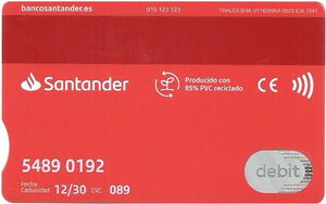 Bank Card: Santander (Banco de Santander, SpainCol:ES-MC-0486