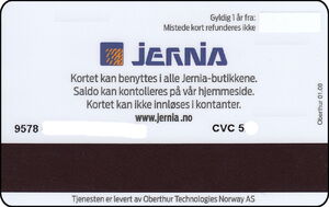Gift Card: Jernia (Jernia, Norway(Jernia) Col:NO-JER-001a 💳