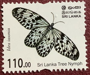 Stamp: Sri Lanka Tree Nymph (Idea iasonia) (Sri Lanka(Endemic ...