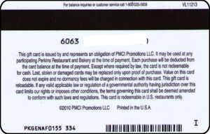 Gift Card: Breakfast is just the beginning (Perkins, United States of ...