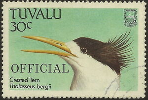 Stamp: Great Crested Tern (Thalasseus bergii) (Tuvalu(Birds - Official ...