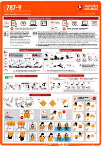 Safety Card: Boeing 787-9 (Turkish Airlines, Türkiye (Turkey)Col:THY-TR-0240