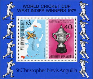 Stamp: Cricket World Cup (Saint Kitts and Nevis(Cricket World Cup) Mi ...