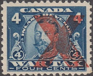 Stamp: King George V (1865-1936) (Canada: Revenue Stamps(War Tax) Bar ...