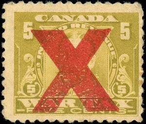 Stamp: King George V (1865-1936) (Canada: Revenue Stamps(War Tax) Bar ...