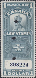 Stamp: King George V (1865-1936) (Canada: Revenue Stamps(Law Stamps ...