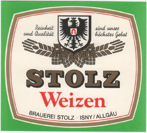 Drink Label: Stolz Weizen (Isner Stolz-Bräu, Germany, Federal ...