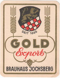 Drink Label: Reindler Gold Export (Brauhaus Jochsberg, Germany, Federal ...