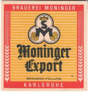 Drink Label: Moninger Export (Brauerei Moninger AG, Germany, Federal ...