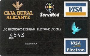 Bank Card: Caja Rural Alicante (Caja Rural Alicante, SpainCol:ES-VE-0201