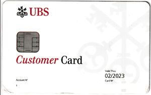 Bank Card: UBS Customer Card (Union Bank Of Switzerland, SwitzerlandCol:CH-GM-0075