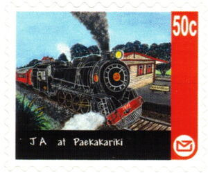 Stamp: JA Class Locomotive at Paekakariki (New Zealand: Personalized ...